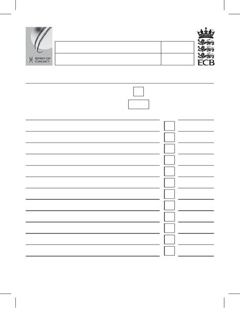 Ecb Team Sheet 2012 1 Pdf