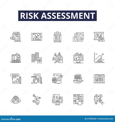 Risk Assessment Line Vector Icons And Signs Assessment Analysis