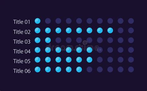 Horizontal Dot Plot Infographic Chart Design Template For Dark Theme
