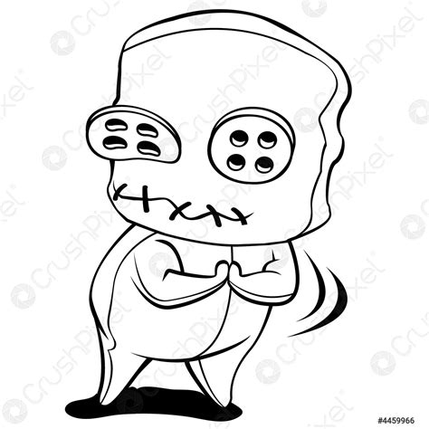 Funny Doll Cartoon Coloring Page Stock Vector 4459966 Crushpixel