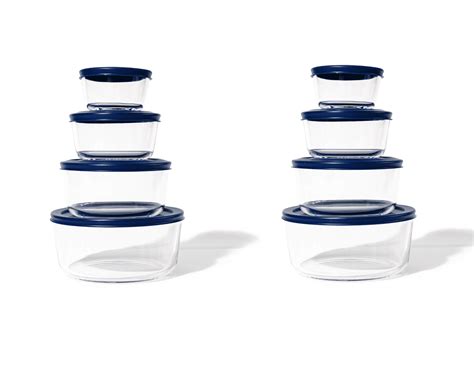 Dura Living Glass Food Kitchen Storage Containers 16 Piece Round