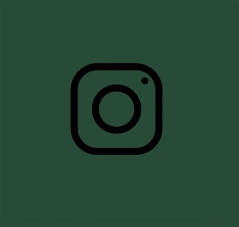 Instagram Icon In Black On Dark Green Background