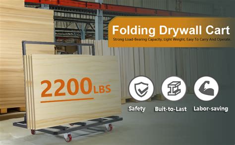 Heavy Duty Panel Dolly Folding Drywall Cart 2200 Lb Capacity 4