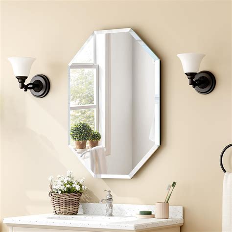 Menscha Frameless Mirror 20”x28” Rectangle Beveled Edge