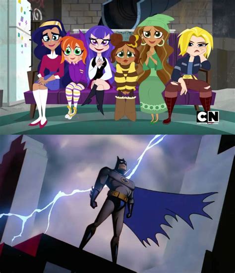 Dc Superhero Girls Watching Batman Tas By Mbrart On Deviantart
