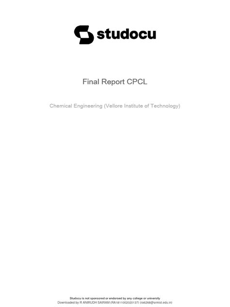 Final Report Cpcl Pdf Cracking Chemistry Distillation