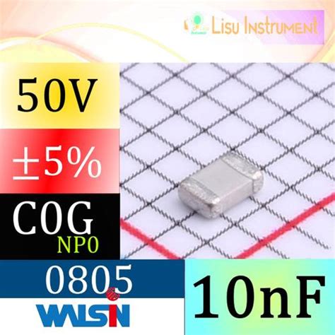 Jual 10nf 50v Np0 ±5 0805 Multilayer Ceramic Capacitor Mlcc Smd Walsin