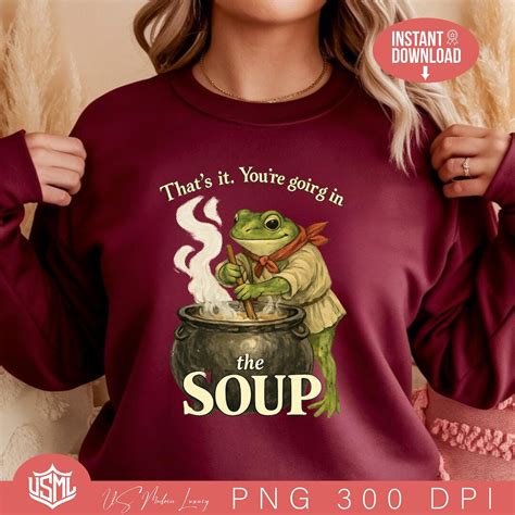 Thats It Youre Going In The Soup Png Design Funny Frog Stirring