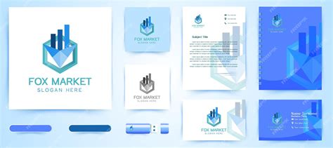 Free Vector Fox And Data Analytic Logo Designs Inspiration Isolated