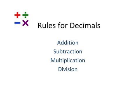 Rules For Decimals Ppt Business Business And Finance