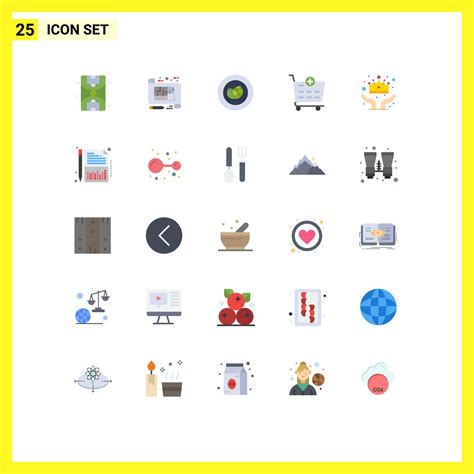 25 Universal Flat Colors Set For Web And Mobile Applications Crown Winner Achievement Shopping