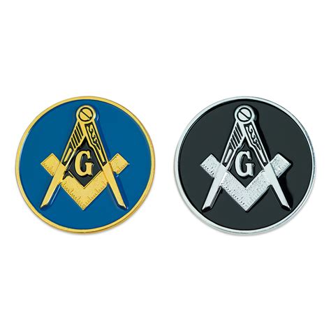 Square And Compass Round Gold And Silver Masonic Auto Emblem Com