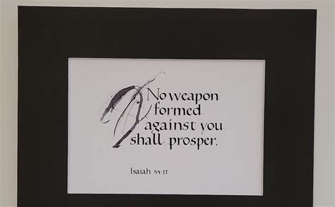 Hand Lettered Calligraphy Scripture Print No Weapon Formed Against You