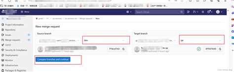 记一次私服gitlab合并分支教程
