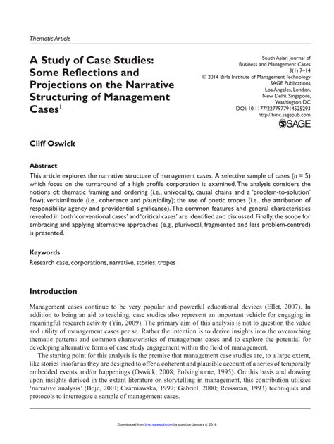 Pdf A Study Of Case Studies Some Reflections And Projections On The