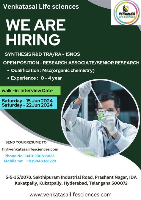 Rohini Godade On Linkedin We Are Hiring Synthesis Randd Trara 15nos