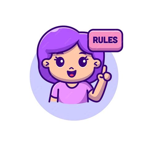 Premium Vector Cute Girl With Rules Cartoon Vector Icon Illustration