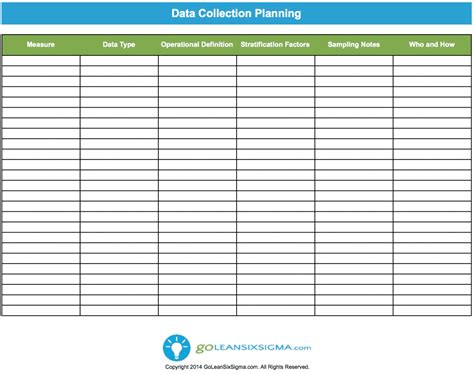 Data Collection Plan Template And Example