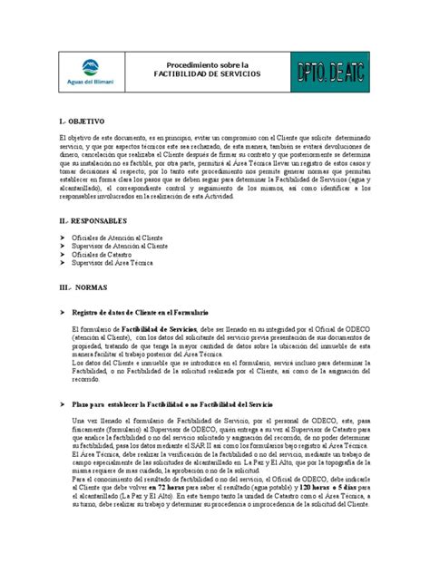 Factibilidad De Servicio Descargar Gratis Pdf Servicio Al Cliente