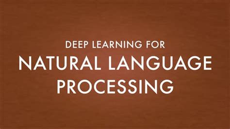 Deep Learning For Natural Language Processing Pdf