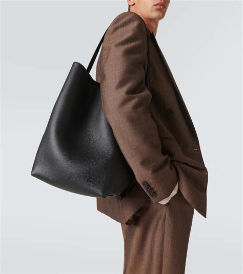 Ns Park Large Leather Tote Bag In Black The Row Mytheresa