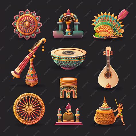 Created Using Symbolic Design Cultural Motifs Bright Colors Digital