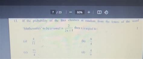 11 If The Probability Of The Letter Chosen Studyx