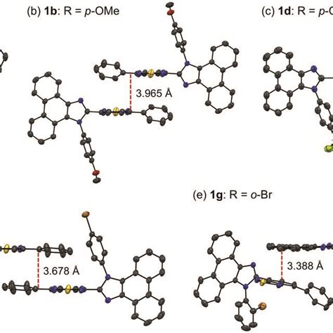 Molecular Structures With An Adjacent Molecule Of 1a 1b 1d 1e And 1g