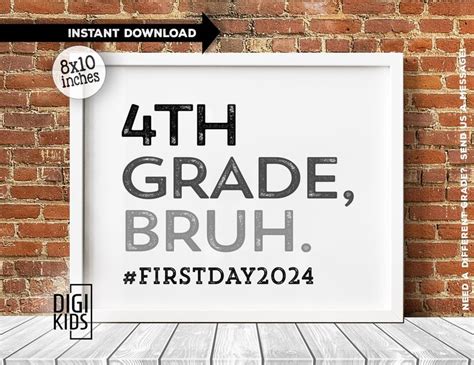 1st Day Of School Sign First Day Of 4th Grade Sign 2024 4th Grade