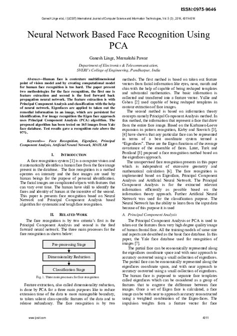 Pdf Neural Network Based Face Recognition Using Pca