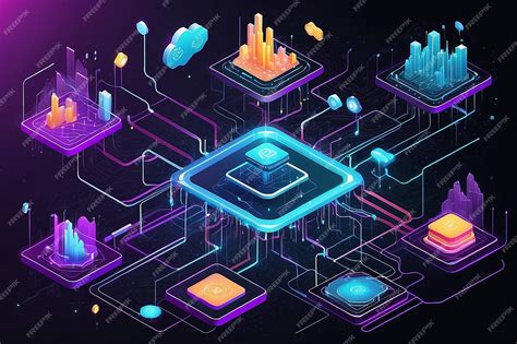 Premium Photo Isometric Big Data Flow Processing Concept Database Abstract Technology