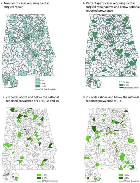 Maps Of Chd Prevalence By Zip Code For The State Of Alabama From 2013 2019 Download