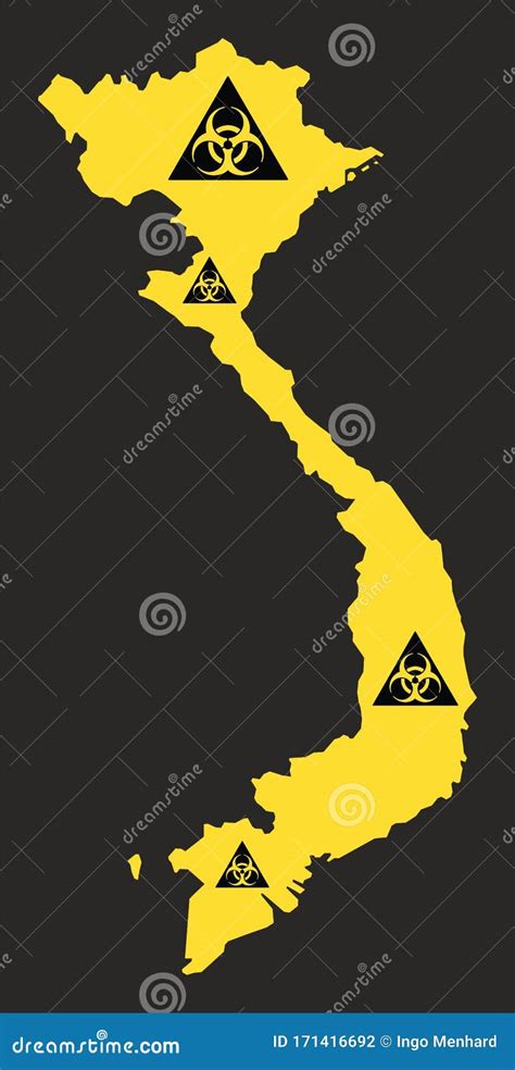 Vietnam Map Warning Sign Cartoon Vector 6813607