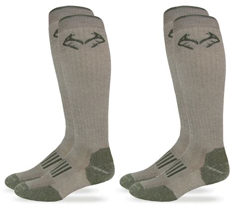 Realtree Mens Outdoor Merino Wool Boot Socks Over The Calf Hunting