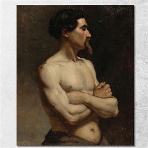 Male Model Academy Study 2 Albert Edelfelt Canvas Print