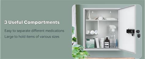 Uniclife Wall Mount Medicine Cabinet With Combination And Key