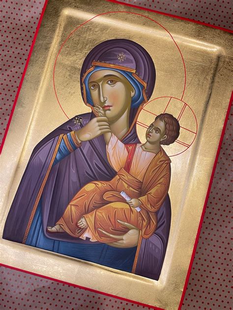 Theotokos Virgin Mary Mother Of God Handpainted Icon Etsy