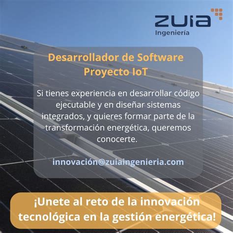 Desarrolladordesoftware Iot Proyectoiot Ingeniería Oportunidadlaboral Trabajoentecnología