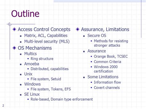 Access Control And Operating System Security Ppt Video Online Download