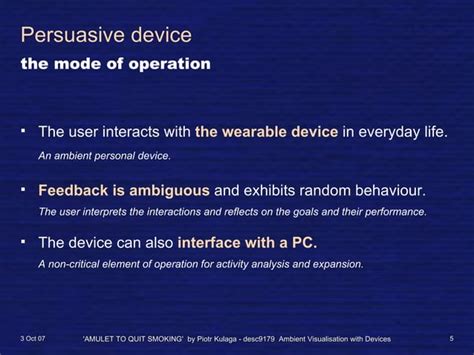 No Smoking Please A Wearable Persuasive Computing Device Ppt
