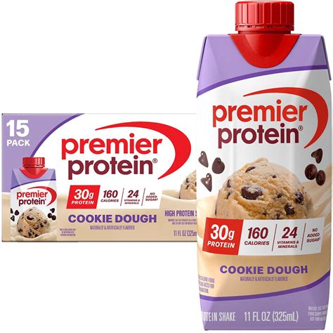 Premier Protein 30g High Protein Shake Cookie Dough 11oz 15 Pk