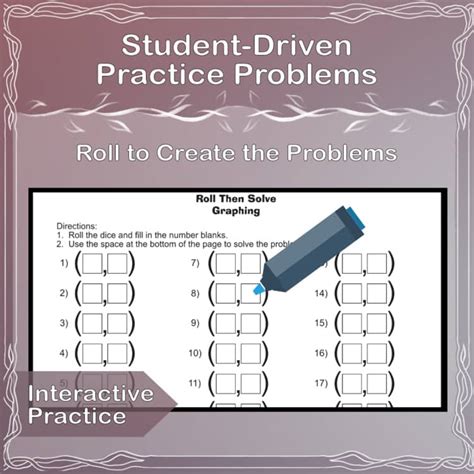 Roll Then Solve 1 Quadrant Grid Graphing Dice Activity Printable Grade 5