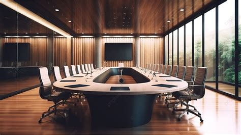 3d Rendering Of A Modern Conference Room With A Beautiful Boardroom