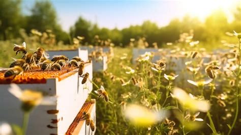 Premium Ai Image Winter Aster With A Wild Bee