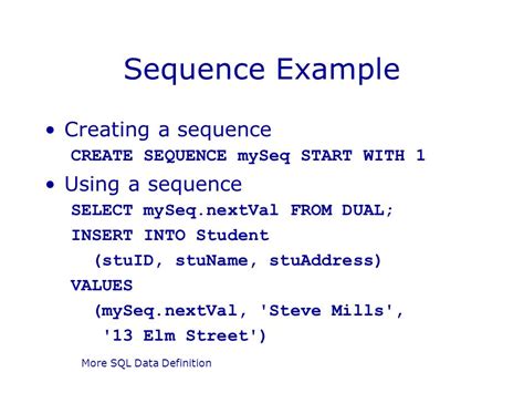 More Sql Data Definition Ppt Download