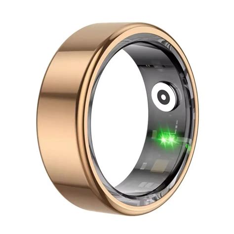 Smart Finger Ring For Fitness Tracking With Magnetic Charging Cable Ring Size 10 Golden