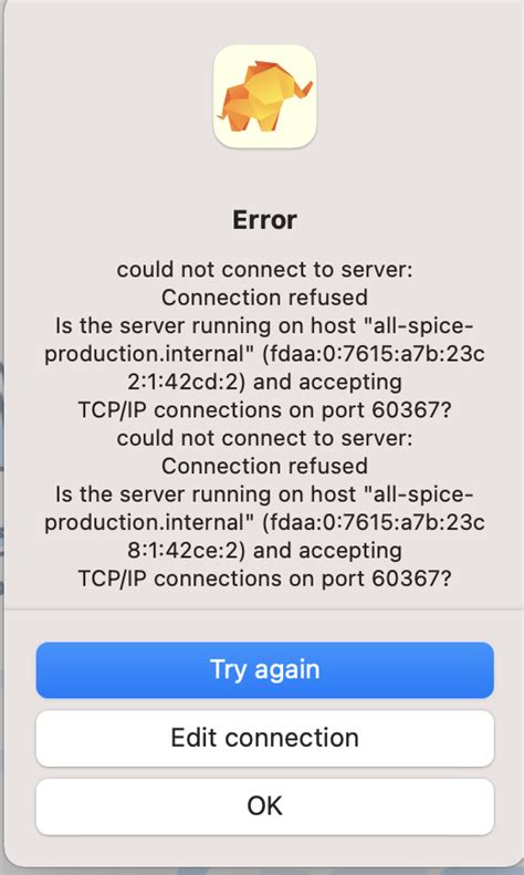 can t connect to database via proxy tableplus