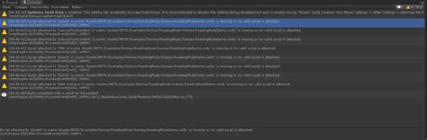 Reading Mode Has Missinginvalid Script Attached To Game Objects When