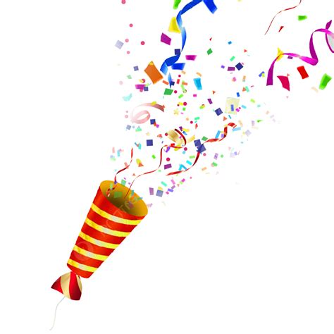 Exploding Party Popper With Serpantin Confetti Party Popper Exploding Sticks Paper Confetti