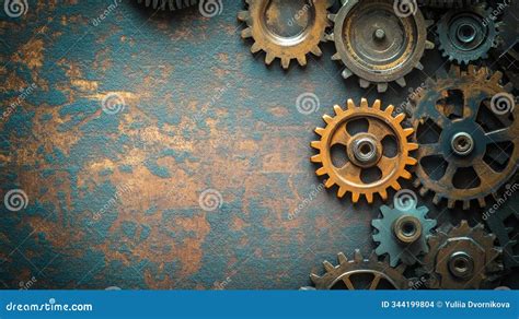 Gears Black And White Industrial Background The Concept Of Technology